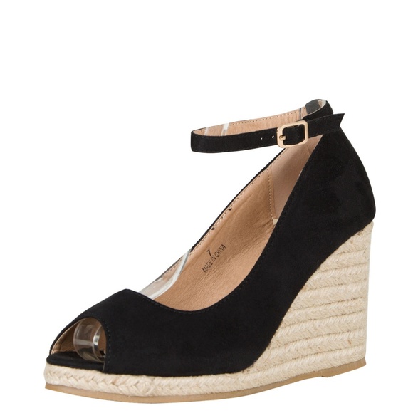 KAYLEEN By Los Angeles | Shoes | Peep Toe Ankle Strap Espadrille ...